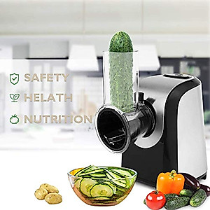 Electric Vegetable Graters Professional Salad Maker, Electric Slicer Shredder Graters for Kitchen, Gratersr/Chopper/Salad ,Electric Salad machine for Vegetables Carrot Cheese Black