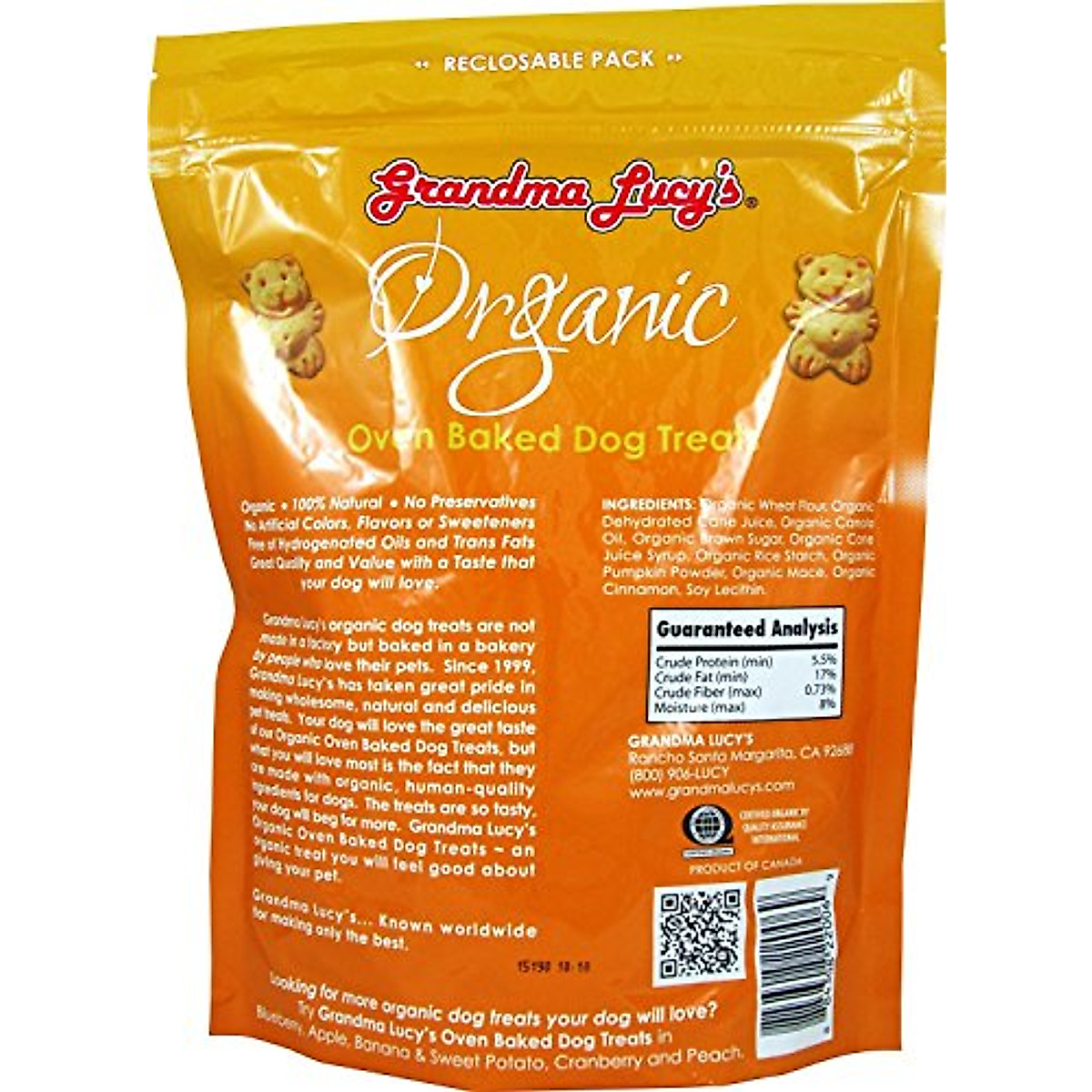 Grandma Lucy's Organic Baked Treat for Dogs, Mixed 3 Packs x 14 Oz - Apple, Pumpkin and Blueberry Flavors