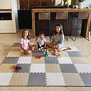 MioTetto Soft Non-Toxic Foam Baby Play Mat | Toddler Playmat | Colorful Jigsaw Puzzle Play Mat | 36 Squares Foam Floor Mats for Kids & Babies | EVA Foam Interlocking Tiles for Gym, Nursery, Playroom