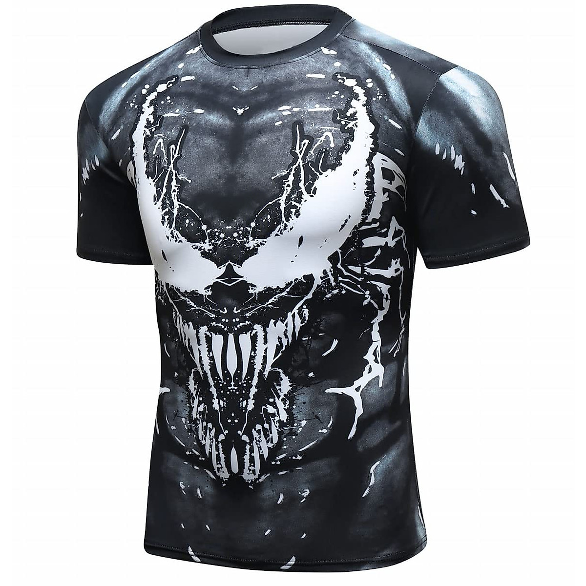 Red Plume Men's Compression Shirt Short Sleeve Base layer Tops Cool Dry T Shirts (Style b, L)