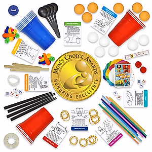 Funwares Minute of Fun Game - Minute to Win It Games for Kids, Adults, Teens, Families, Game Night, Gift for Home, Birthdays, or Travel. 2-12 Players! Original Edition, 237 Challenges