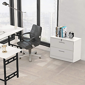 2 Drawers Lateral File Cabinet with Lock, Locking Metal Lateral Filing Cabinet for Home and Office