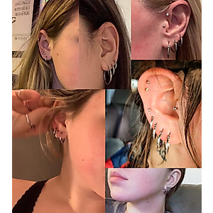 JOERICA 5 Pairs Small Hoop Earrings Set 925 Sterling Silver Post Clasp Hoop Earrings for Women Men 8mm, 10mm, 12mm, 15mm, 20mm