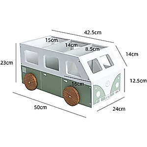 OLOTU Bookshelves Bus-Shaped Bookshelf Storage Display Cabinet, Multi-Function Desktop Shelf Children's Bookshelves for Living Room Bedroom Neat