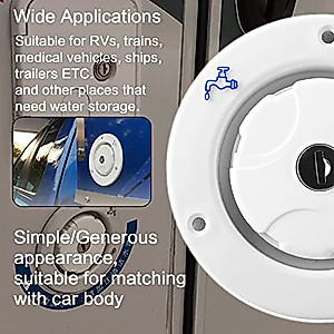 iztor Fresh Water Gravity lnlet Hatch Filler Cap for RV Tanks Caravan Camping Trailer Motorhomes Parts (White)