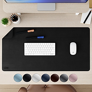 Gorilla Grip Desk Mat, Non Slip and Heat Resistant Mouse Pad, Soft PU Leather Pads, Dual Sided Blotter, Desktop Protector Covers for Home Office Keyboard Laptop Computer and Writing, 23.6x13.7, Black