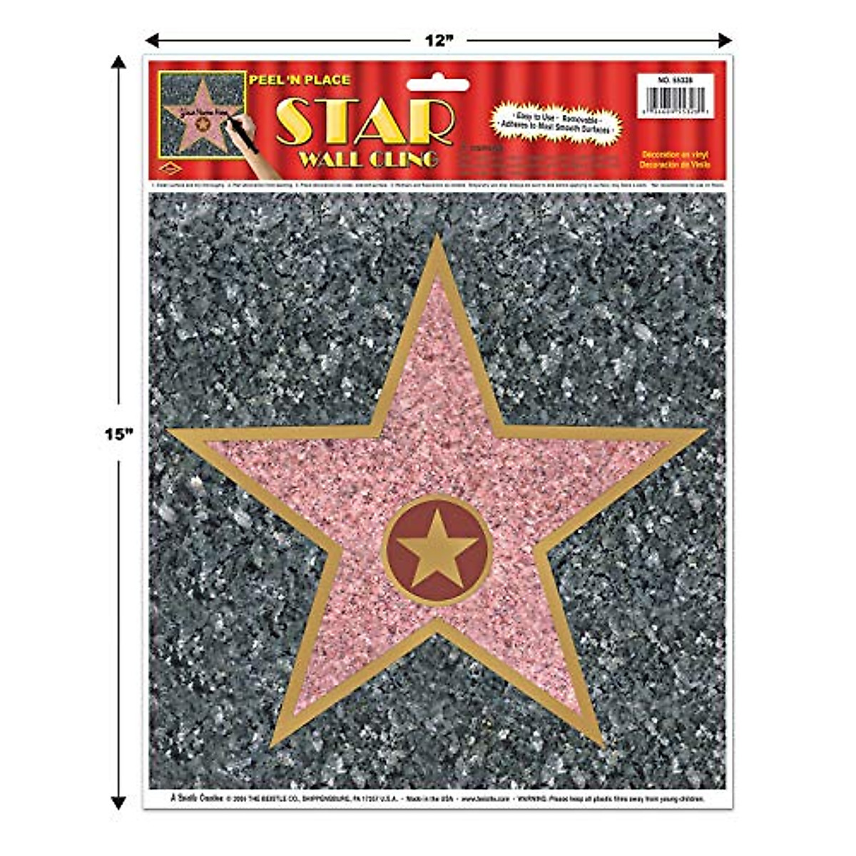 Beistle Walk of Fame Star Peel-N-Place Decoration