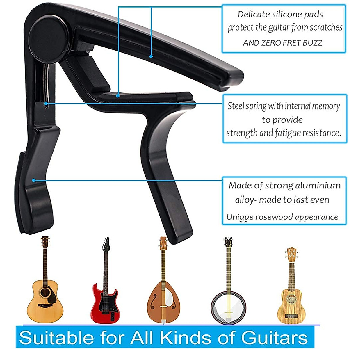 Capo,Guitar Capo for Acoustic Electric Guitar (Black Cpao)