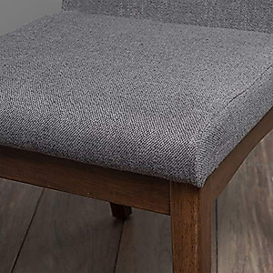 Christopher Knight Home Dimitri Fabric with Walnut Finish Dining Chairs, 2-Pcs Set, Dark Grey