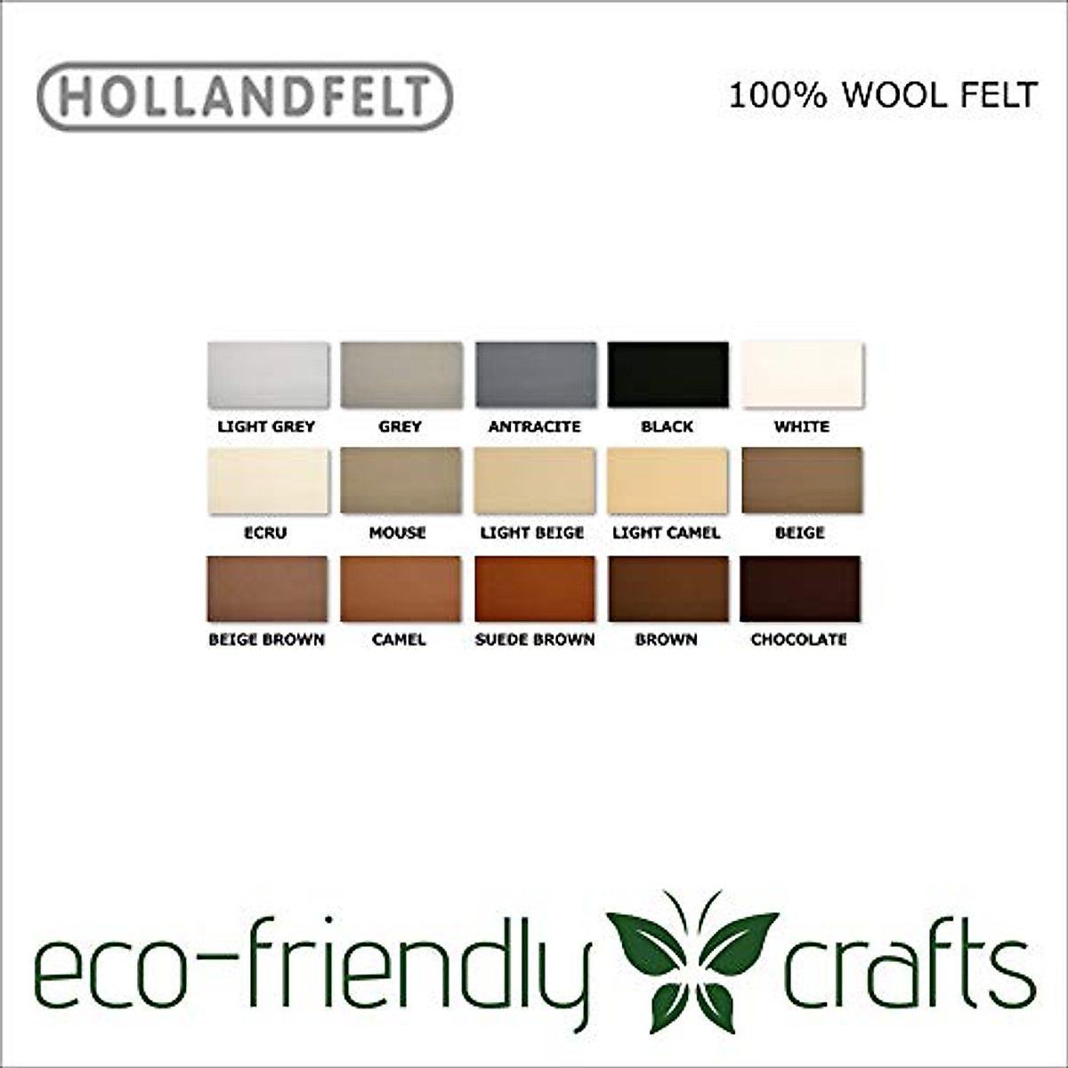 Holland Felt - 100% Merino Wool Felt - Neutrals and Browns - 1mm Thick - 20cm x 30cm Single Sheet (Beige Brown-35, 20cm x 30cm)