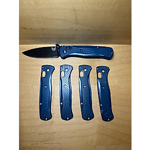 Generic Midnight Lagoon Blue, Billet Aluminum, Full Size Bugout, Topography side Scales, Gift for dad, Everyday Carry Knife Scales