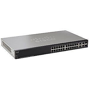 Cisco Small Business SF300-24PP - Switch - L3 - Managed - 24 x 10/100 (PoE+) + 2 x combo Gigabit SFP + 2 x 10/100/1000 -