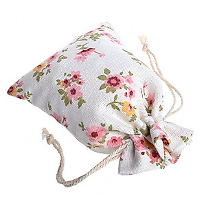 Venxic 50Pcs Floral Drawstring Gift Bags, Christmas Wedding Bridal Favor Party Shower Birthday Bags Jewelry Pouches Sacks, 5.3 x 3.9 Inch