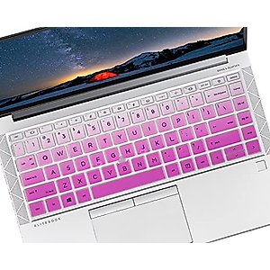 Keyboard Cover Skin for HP EliteBook 840 845 G8 14 Inch Notebook, HP EliteBook 845 840 G7 14" Notebook Keyboard Protector[Not Fit for HP Elitebook 840 G5/G6]-Gradual Purple