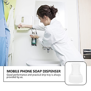 Zerodeko 1pc Soap Dispenser Tray Soap Dispenser Holder Soap Dispenser Drip Guard Soap Dispenser Drip Catcher Holder Office Hand Washer Accessory Sink Automatic Plastic White