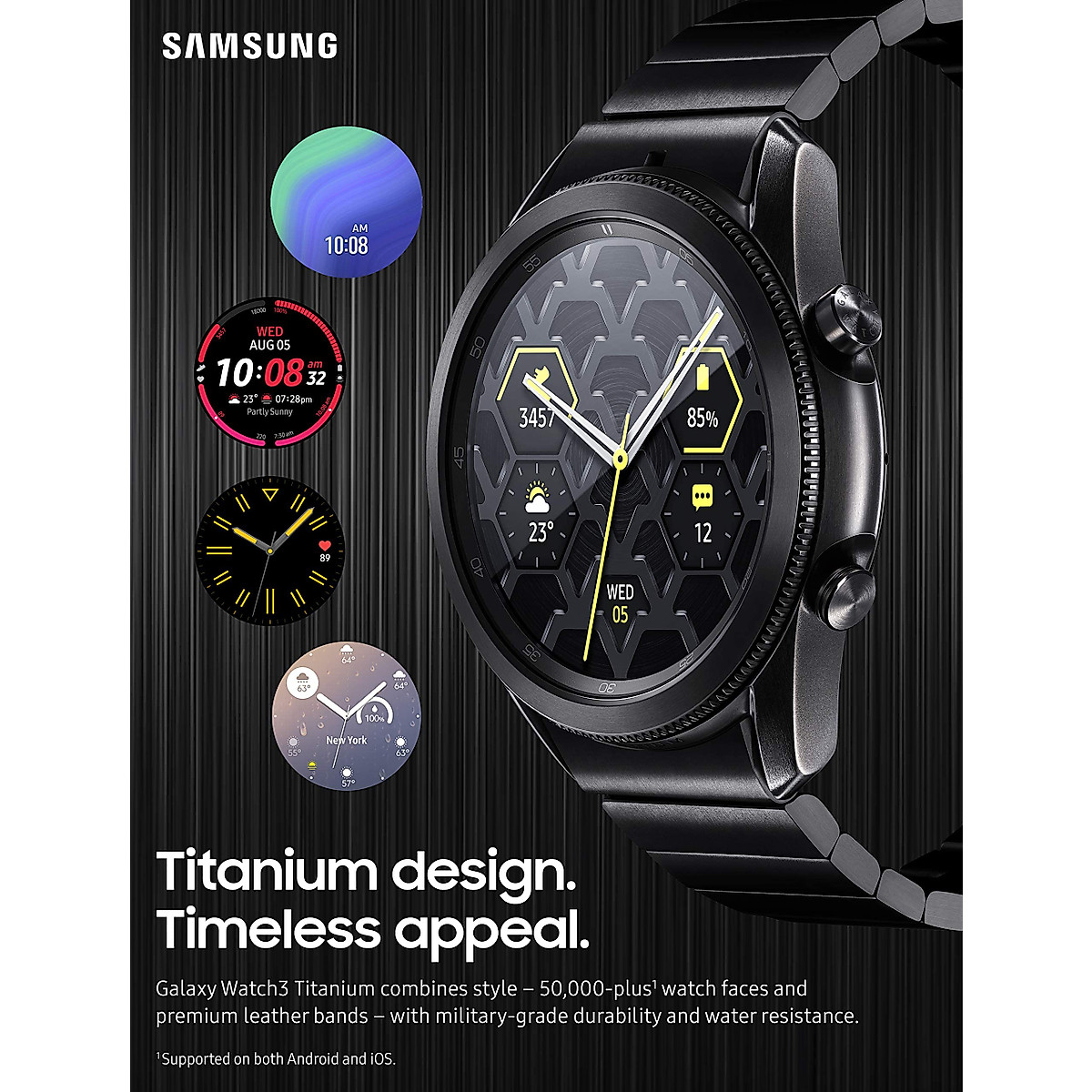 Samsung - Galaxy Watch3 R840U Titanium Smartwatch 45mm GPS Only (Renewed)