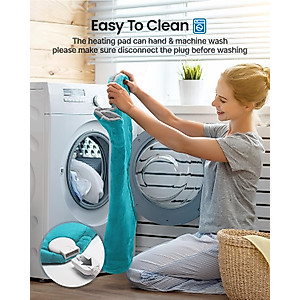 RENPHO Extra Large Heating Pad for Back Pain Relief, FSA HSA Eligible, Retirement Christmas Gifts for Mom Dad Her Him, Weighted Electric Heat Pads for Neck and Shoulders, ETL Certified, Gray Green