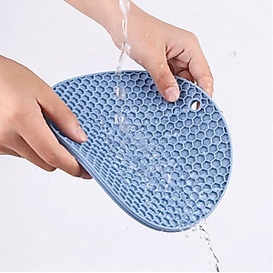 Silicone Trivet Mats 100% Silicone Heat Resistant Multifunctional Mat, Heat and Slip Resistant Potholders 4 Pack (Purple)