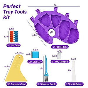 Palette Diamond Painting Tray Kits, WJCJTJL 5 Section Palm Organizer, Accessories & Tools for Glitter Rhinestones/5D Embroidery/Bead Storage/DIY Art