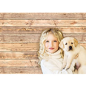 Alltten 7X5FT Thin Vinyl Brown Wood Backdrops Wood Wall Photography Background Newborn Baby Shower Children Birthday Party Cake Smash Decors Wooden Background Professional Studio Photoshoot Props F9