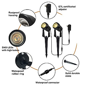 SUNTHIN Outdoor Landscape Lights 4 Pack