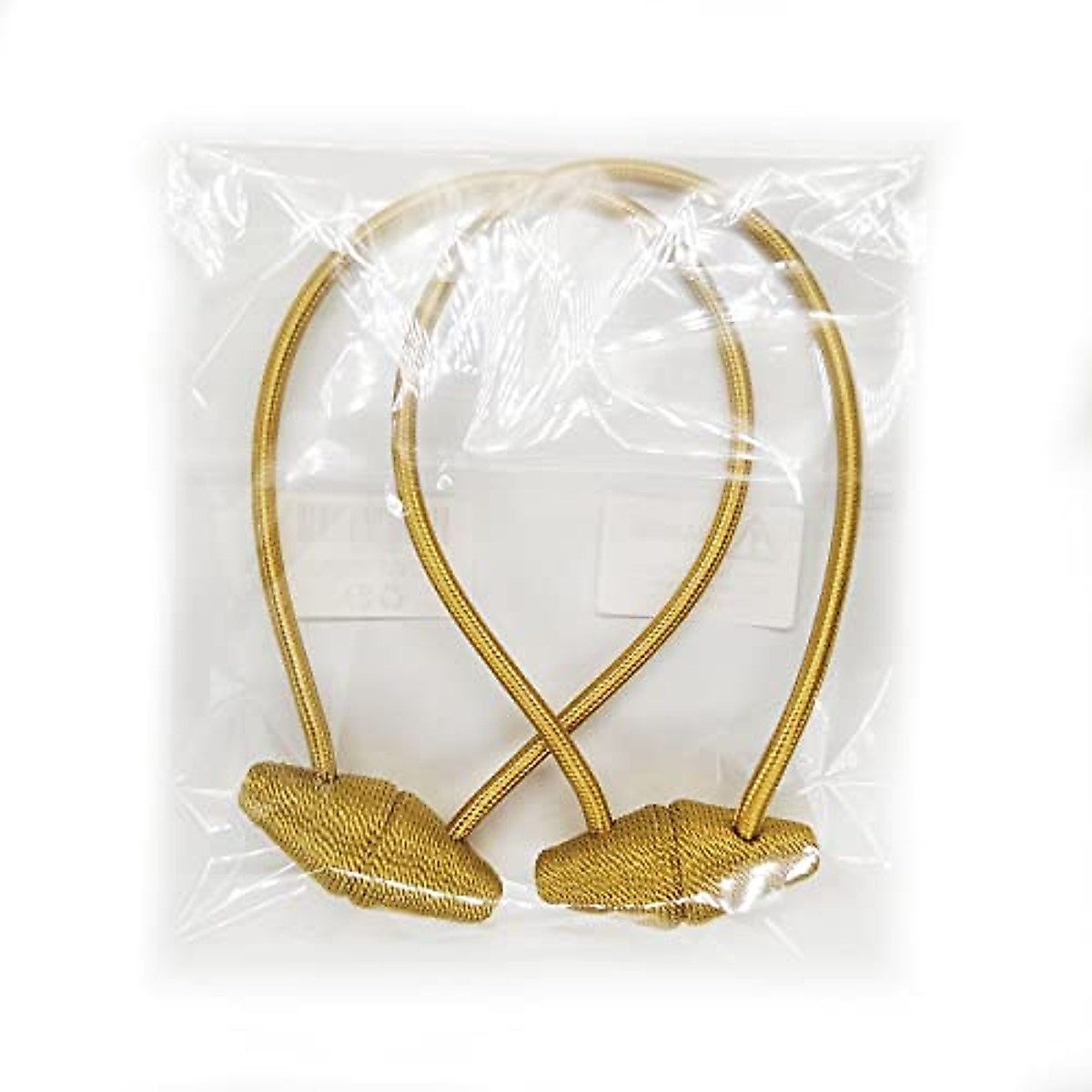 TECVINCI Magnetic Curtain Tiebacks with Upgrade Larger Magnet, 2 Pack 16 Inch Drapery Holdbacks for Indoor & Outdoor Curtain - Gold