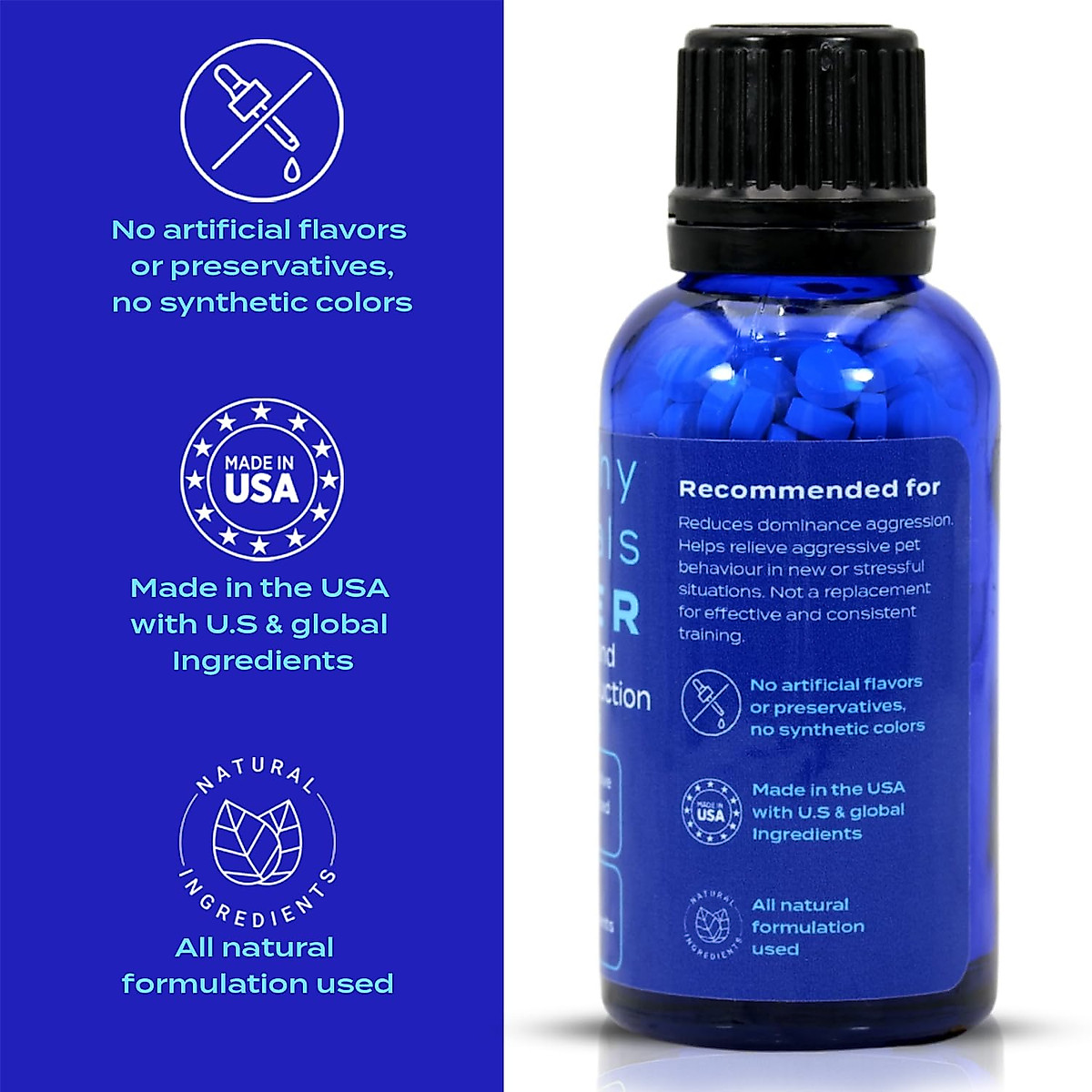 Healthy Animals 4Ever All-Natural Dog Calming Tablets for Stress and Aggressive Behavior - Help Reduce Dog Aggression/Frustration & Promote Relaxation - Homeopathic & Highly Effective - 300 Tablets