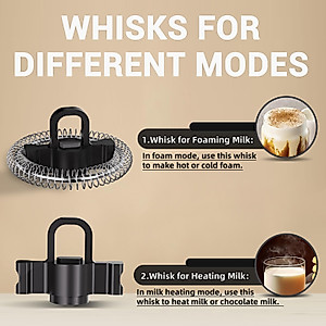 Milk Frother, 4-in-1 Milk Steamer, 11.8oz/350ml Hot and Cold Foam Maker and Milk Warmer, 400W, Auto Shut-Off, Foaming for Coffee, Latte, Cappuccino, Hot Chocolate (Black)