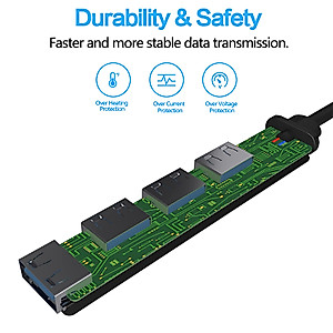 MIUOLV USB 3.0 Hub, Type C 4-Port Adapter and 4-in-1 Docking Station, UltraSlim SuperSpeed 5Gbps Aluminum for MacBook Pro 2021/ Air 2020/2019/2018 Ipad Pro Surface Pro Flash Drive Mobile HDD (Grey)