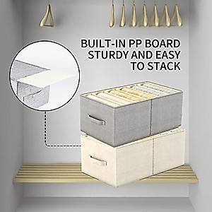 Homzing Large Drawer Organizers for Clothing Wardrobe Clothes Organizer Clothing Organizer with Handle Foldable Use to Thin Jeans Pants T-shirts Leggings Built-in PP Board-2pcs