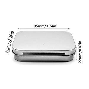 CYISONAL 4 Pcs Metal Hinged Tin Box Container Mini Portable Small Storage Container Kit with Lid for Home Storage,3.9x2.3x1.1 Inch