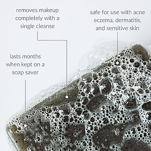 Osmia - Natural Black Clay Facial Soap Bar | Clean Beauty For Healthy Skin (2.25 oz | 64 g)