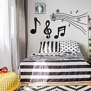 Yalikop 3 Pieces Black Treble Clef Wooden Wall Decor Music Notes Wall Art Note Wooden Wall Decoration Music Note Party Decorations for Home Room Bar Music Studio Birthday Party Decor