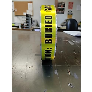 Swanson Tool Co DETY21005 2 inch by 1000 Foot 5 Mil Detectable Safety Tape"Caution Buried Gas Line Below" Yellow with Black Print