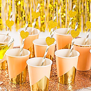 MOWO Glitter Heart Paper Confetti Wedding Party Decor and Table Decor 1.2’’ in Diameter (Gold glitte,200pc)