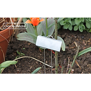 GardenMate 50-Pack Weatherproof Large Zinc Metal Plant Labels, Height 11.5", Label Area 3 1/2 x 1 1/4"