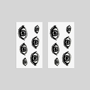 Oottati Small Cute Temporary Tattoo Horror Halloween Eye (2 Sheets)