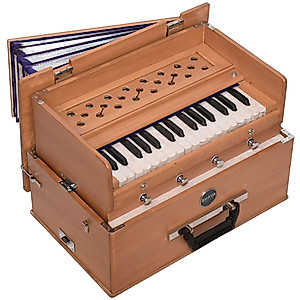 Bhava Mini "Kirtan" Harmonium | Standard Edition -Natural | Professionally Tuned & Refined in U.S.| Indian Instrument ~ Handmade, Perfect for Yoga, Kirtan | Fits in Overhead Compartment