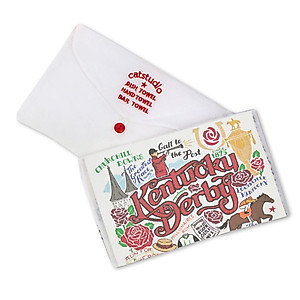 Catstudio Kentucky Derby Dish Towel, US Geography Souvenir Kitchen Towel, Hand Towel with Original Artwork, Washable Tea Towel for Kentucky Derby Lovers, Travel Souvenir