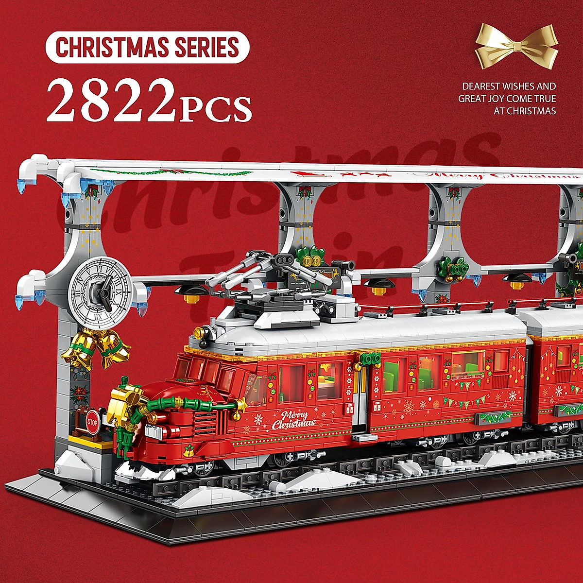 ZYLEGEN Christmas Train building Kit with Train Track,Christmas Train Set with Snowman,Stocking Stuffer for Kids,Xmas Gifts for Boys Girls,Collectible Steam Locomotive Display Toys Set(2,833+Pcs)