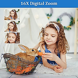 4K Digital Camera, 16X Digital Zoom Compact Camera, 48MP Auto Focus Vlogging Camera for Teen, Student, Beginner, 2.8 inch Screen, 2 Batteries, 32GB SD Card (Black)