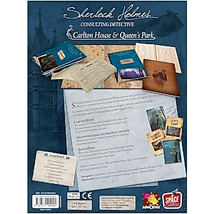 Sherlock Holmes Consulting Detective - Carlton House & Queen's Park Board Game - Captivating Mystery Game for Kids & Adults, Ages 14+, 1-8 Players, 90 Min Playtime, Made by Space Cowboys