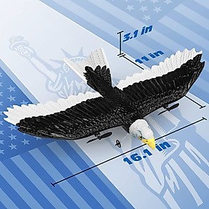 DEERC RC Plane, Remote Control Eagle Plane, RTF Airplane, 2.4GHZ 2CH Flying Bird with 2 Batteries & Propeller 6-axis Gyro Stabilizer, Easy to Fly for Beginners Adults Kids Boys