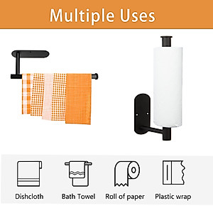 Aisto Paper Towel Holder Wall Mount Under Cabinet Adhesive Paper Towel Holder or Wall Drilling for Home Kitchen - SUS304 Stainless Steel