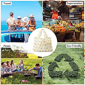 FELIZROCA 4 Pack Reusable Grocery Bags Recycle Foldable Shopping Bag Multicolor Washable Kitchen Grocery Bag Lightweight (Pattern A)