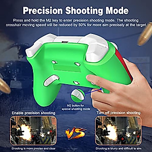 Wireless Controller, Switch Pro Controller for Switch/PC Games/iOS & Android Phone with Macro, Precision Shooting, Turbo, Vibration, Motion Control, One-Key Wake up, 2 Gear Trigger Adjustable