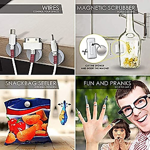 DIYMAG 100Pcs Magnetic Dot with Self Adhesive, Round Magnets Magnetic Tape Flexible Magnet Sheets with Adhesive for Crafts, Photos and Die Storage Easy Peel and Stick, 0.8 x 0.04inch