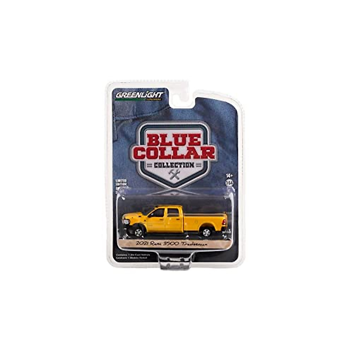 2021 Dodge Ram 3500 Tradesman Pickup, Yellow - Greenlight 35240E - 1/64 Scale Diecast Car