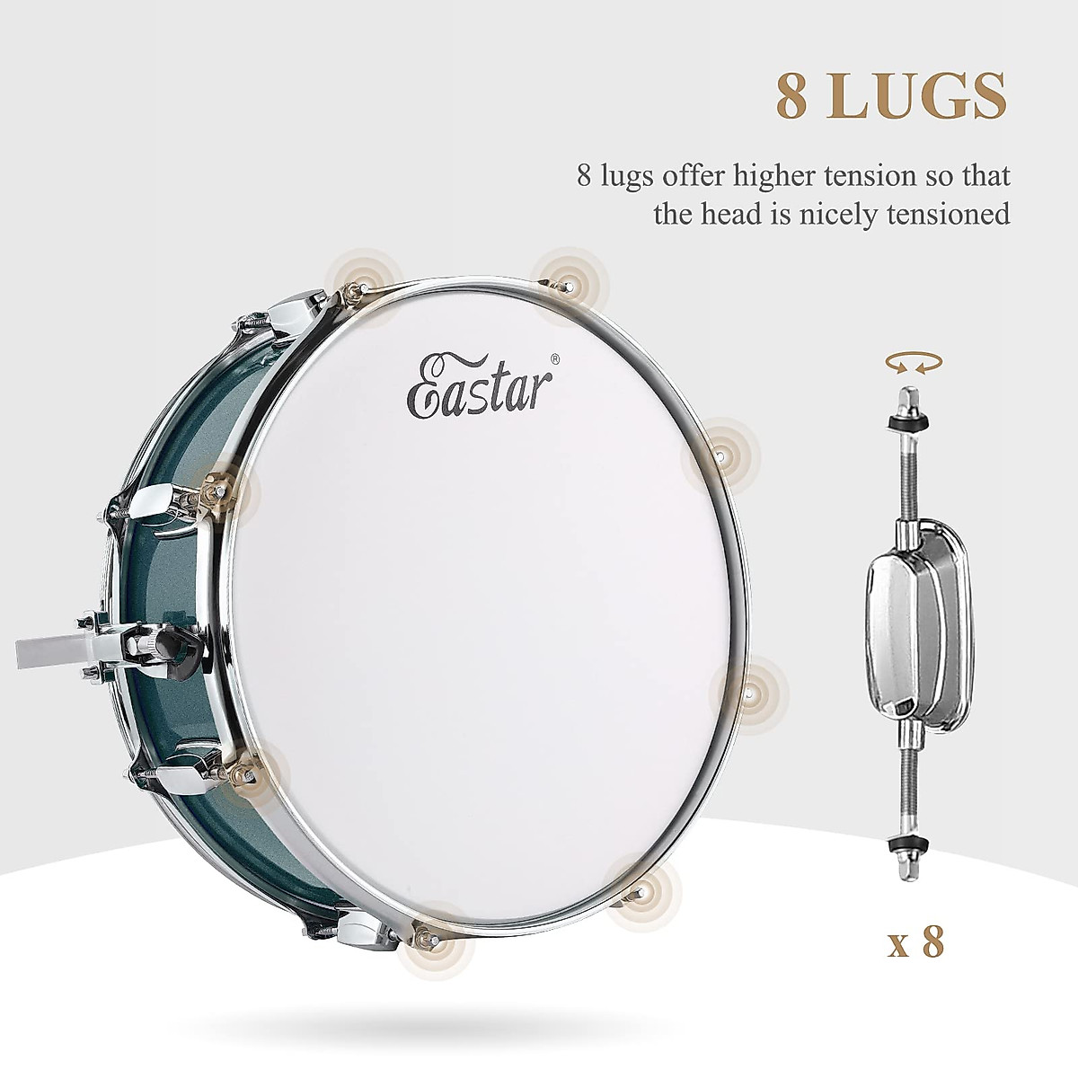 Eastar Adult Drum Set - 18-inch Full-Size Drum Kit for Adults, 4 Drum 2 Cymbal Drum Complete Drum Kit for Intermediate Drummers, Blue (EDS-540BE)