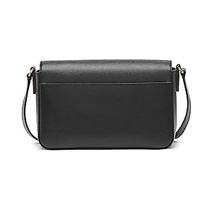 DKNY womens Dkny Bryant Md Flap Crossbody, Black/Gold, One Size US